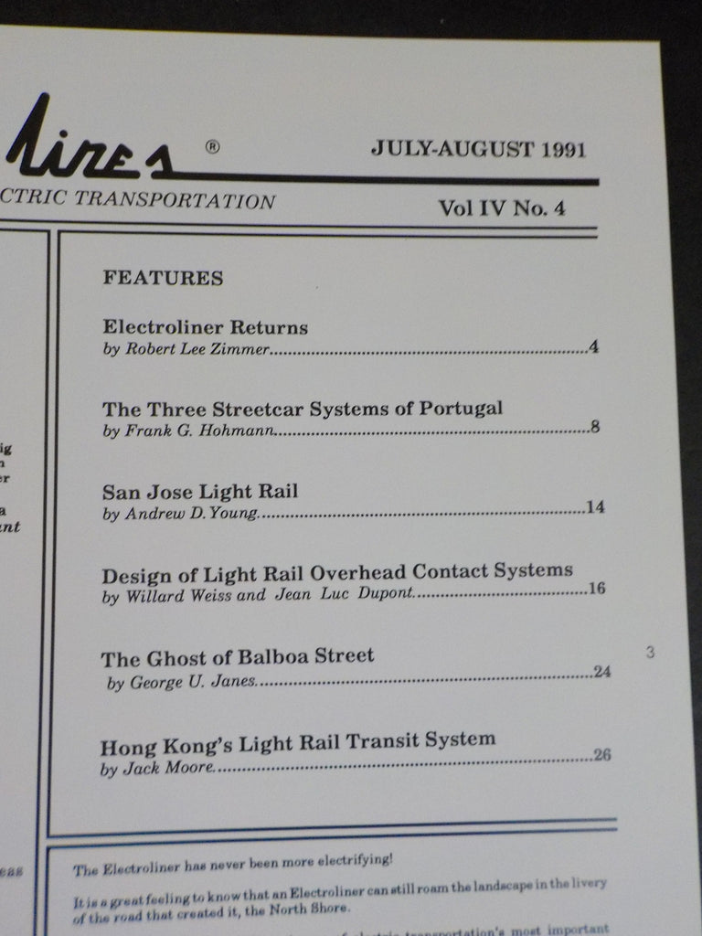 Electric Lines Magazine 1991 July August Electriclines Electroliner Po ...