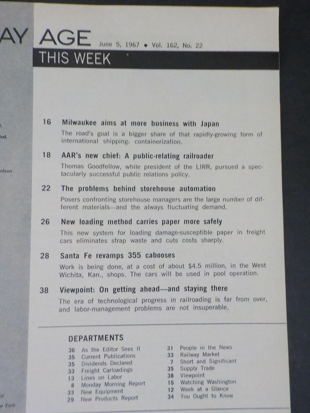 Railway Age 1967 June 5 Containers get a new Milwaukee Road sell in Ja ...