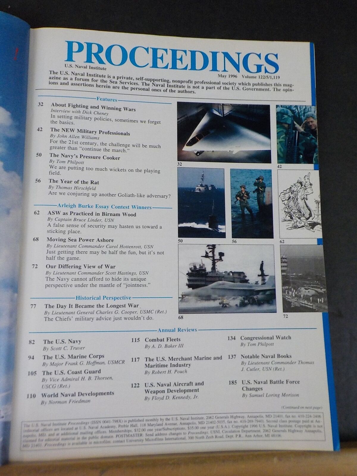 Proceedings Magazine US Naval Institute 1996 May Naval Review Issue ...