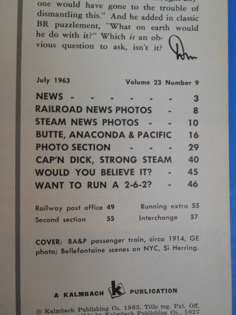 Trains Magazine 1963 July Railroadtown USA 50 yrs under wires ...