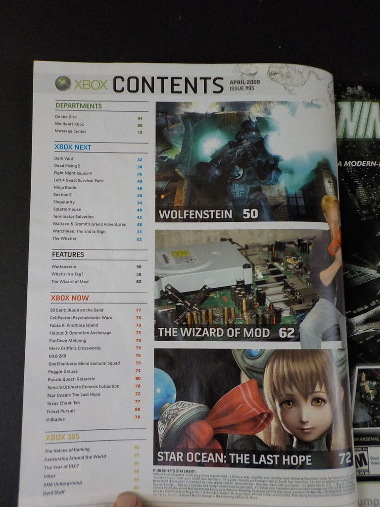 Official Xbox Magazine 2009 April with demo disc Wolfenstein Dead Risi ...