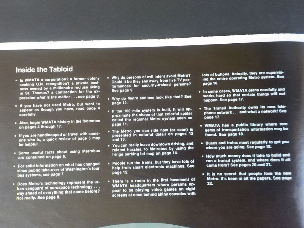 Metro Memo Tabloid Edition #70 1978 June Newspaper – RailroadTreasures