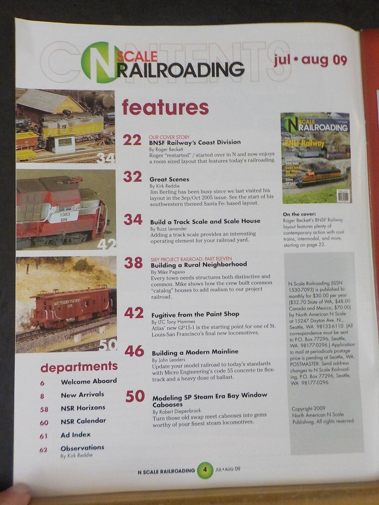 N Scale Railroading #54 2009 July August BNSF Railway Steam era SP cab ...