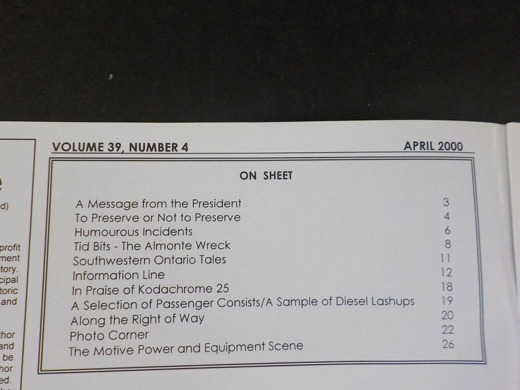 Branchline Canada’s Rail News Magazine 2000 April Preserving paint sch ...