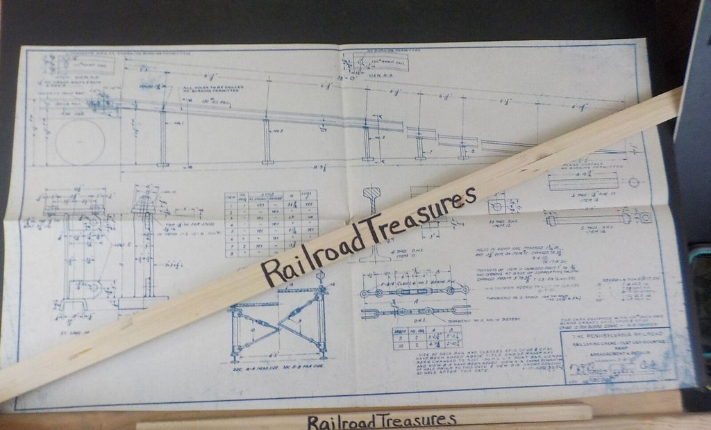 BlueprintPRR Rail Laying Crane Flat Car Mounted Ramp Arr Details 44451 ...