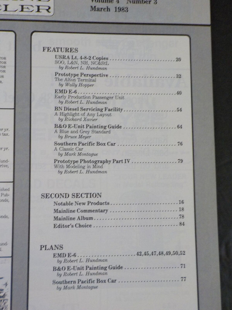Mainline Modeler 1983 March B&O E-Unit Painting Guide Alton Terminal B ...