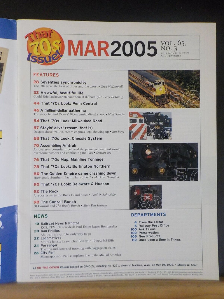 Trains Magazine 2005 March That 70s issue Amtrak early days Bicentenni ...