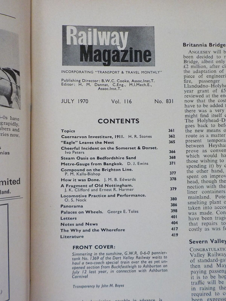 Railway Magazine 1970 July Cheerful Incident on the Somerset & Dorset ...