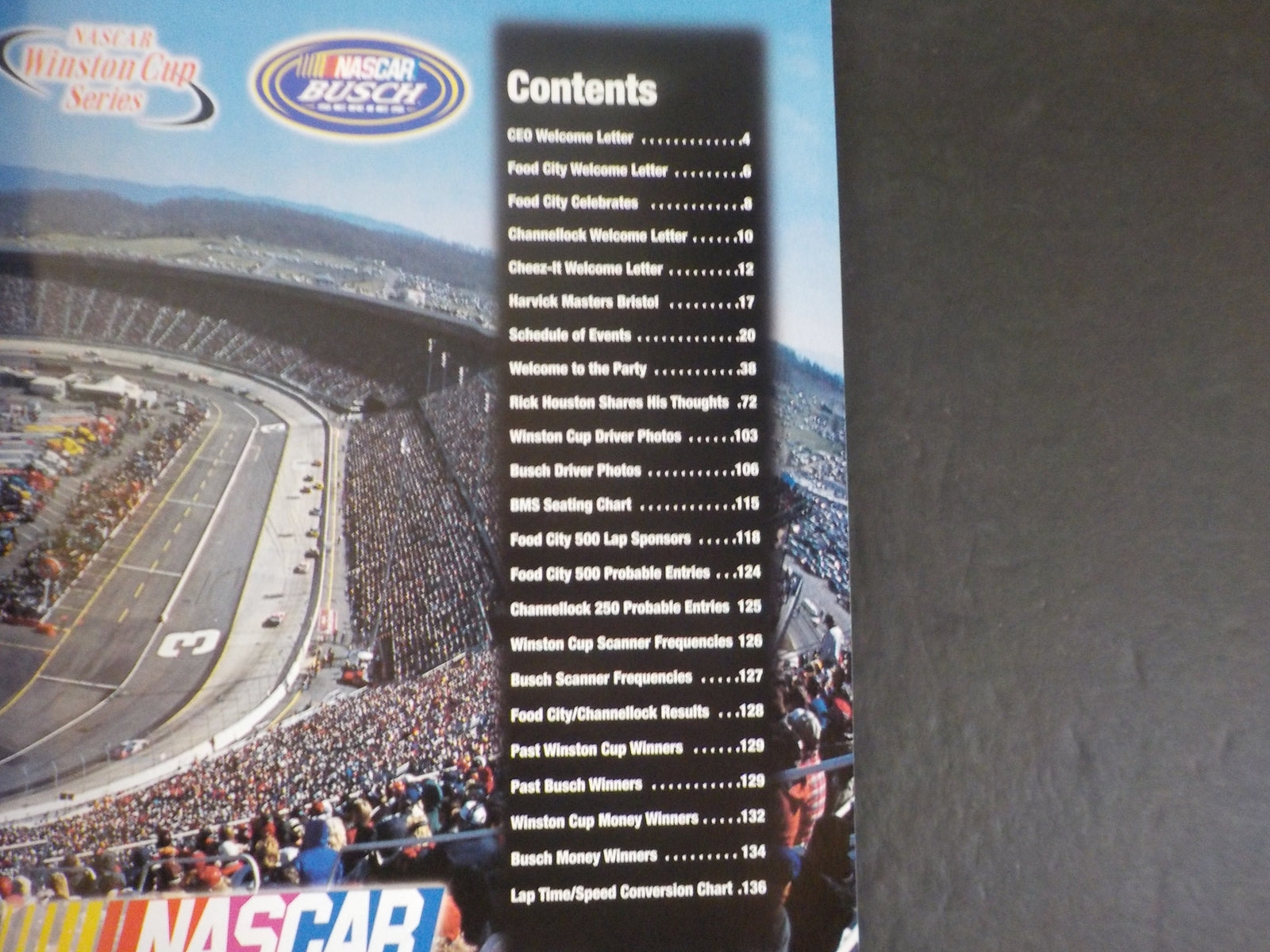 NASCAR 2002 Program Bristol Motor Speedway March A Decade of Winners F ...