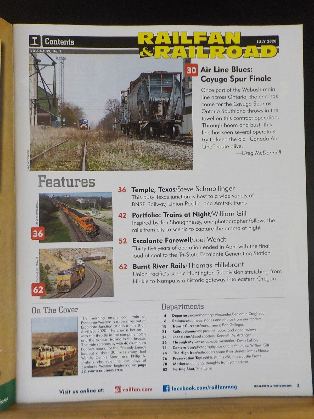 Railfan & Railroad Magazine 2020 July Escalante Farewell BUrnt River r ...