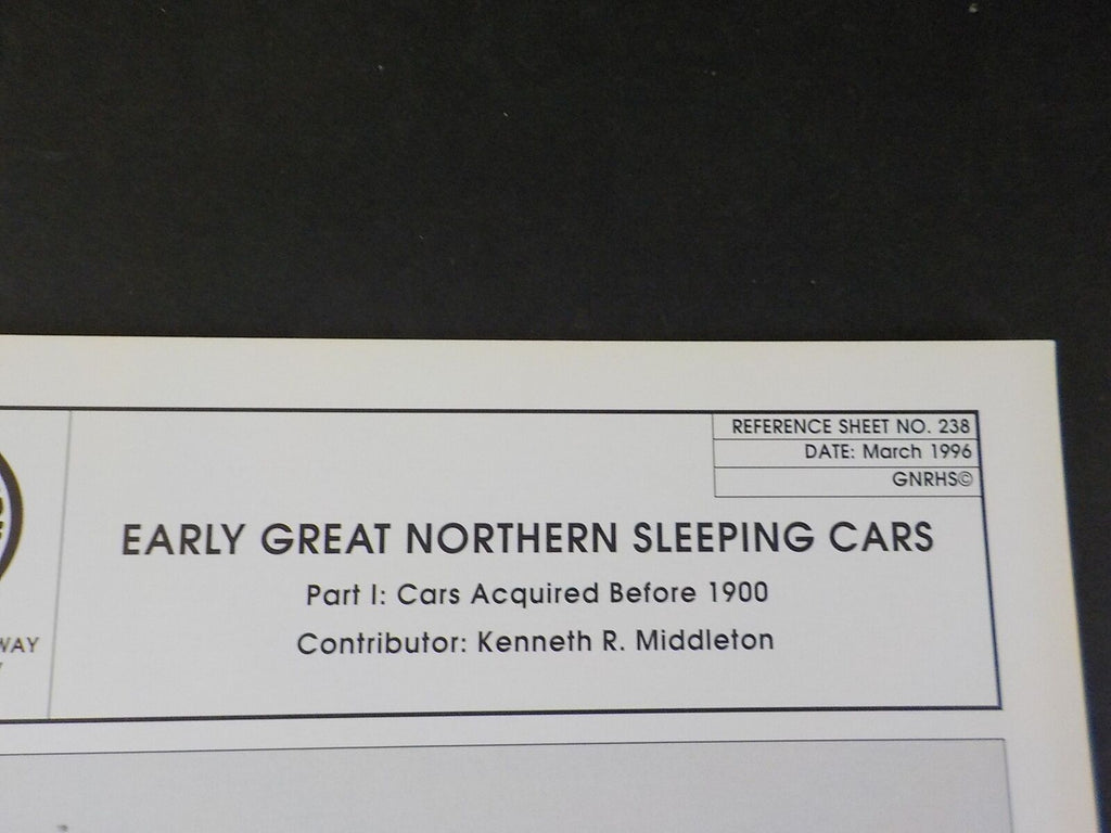 Great Northern Goat Reference Sheet #238 March 1996 Sleeping cars Part ...