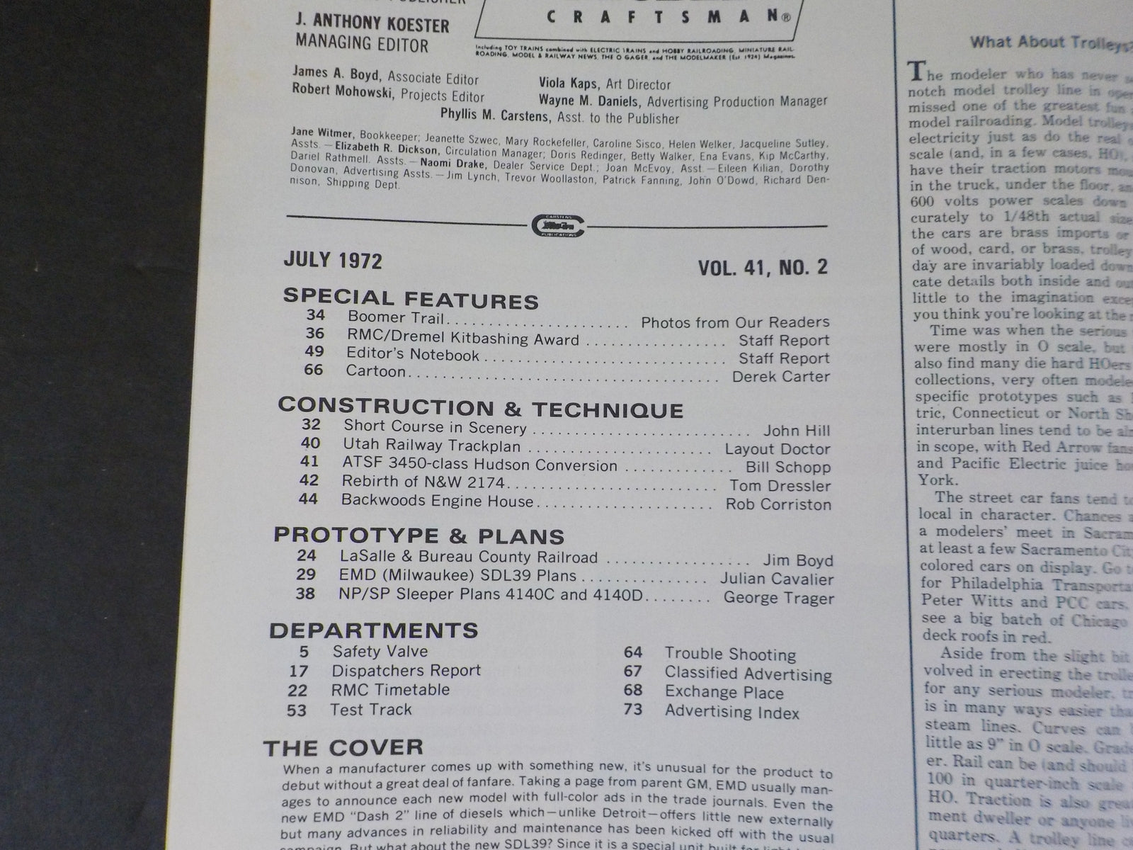 Railroad Model Craftsman Magazine 1972 July RMC Milw SDL39 plans Singl ...