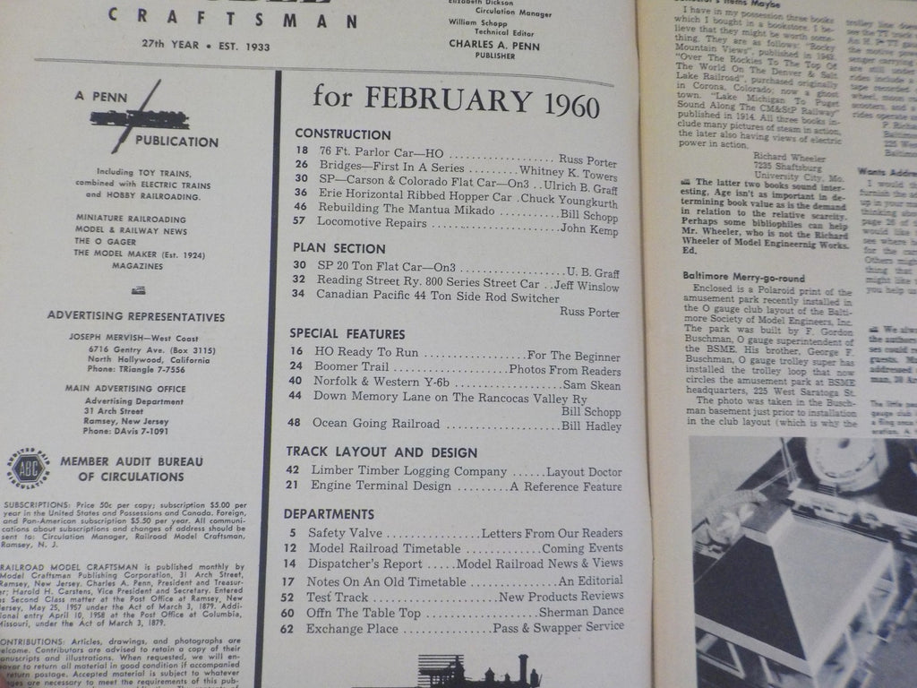 Railroad Model Craftsman Magazine 1960 February RMC How to build bridg ...