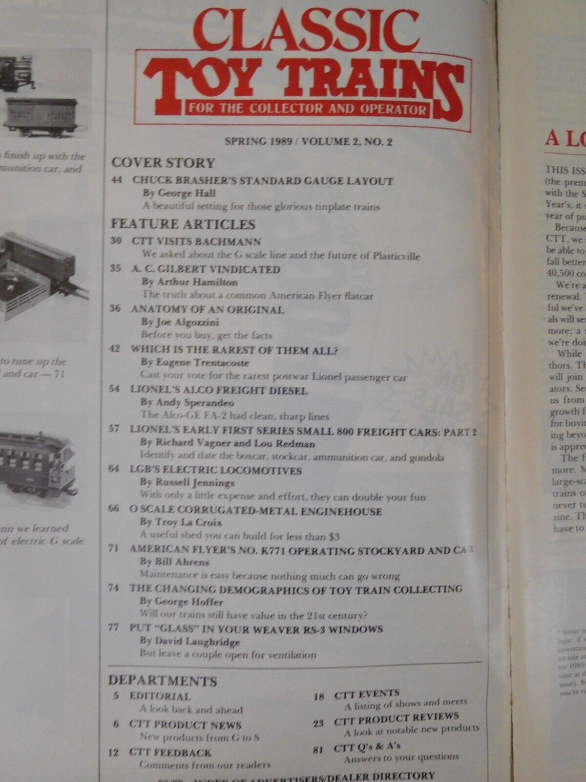 Classic Toy Trains 1989 Spring Repair Flyer stockyard car Lionel rares ...