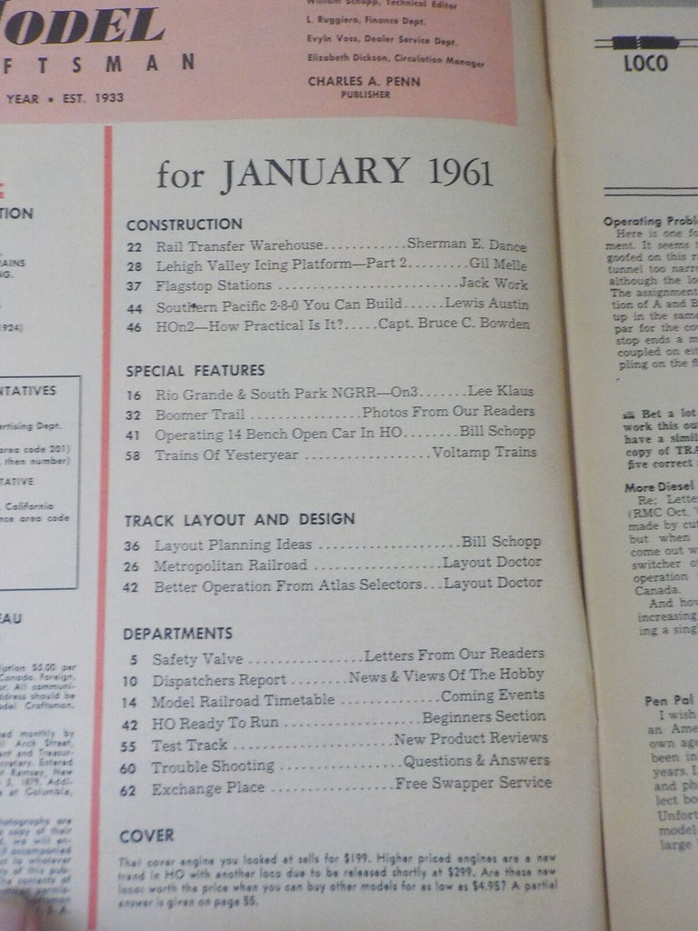 Railroad Model Craftsman Magazine 1961 January RMC Rail transfer wareh ...