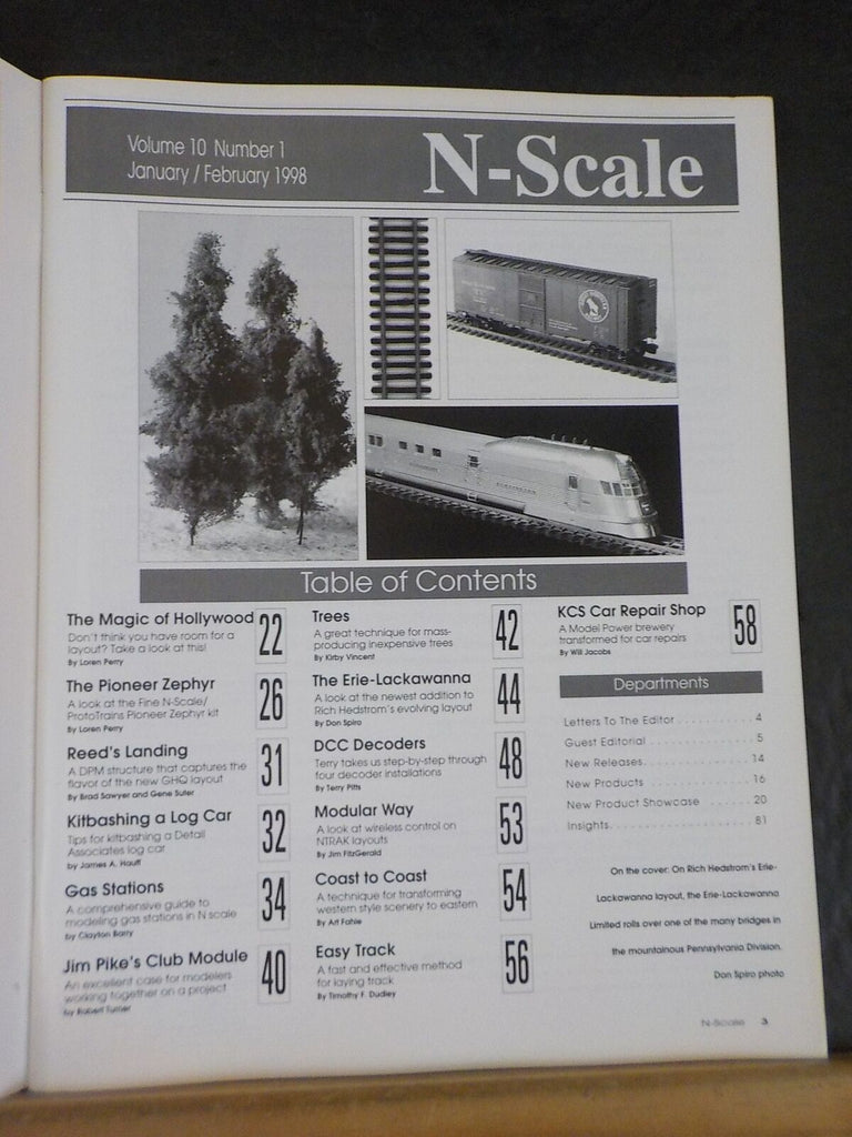 N Scale Magazine 1998 January February Gas Stations LOG car Trees DCC ...