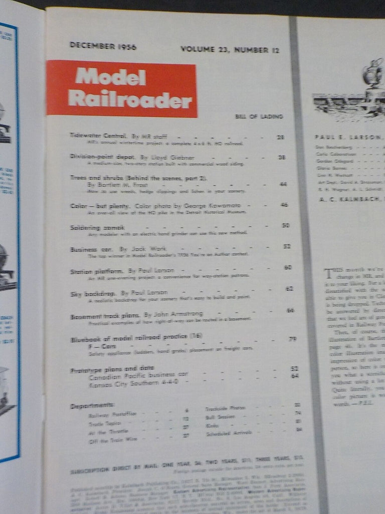 Model Railroader Magazine 1956 December Division point depot Business ...