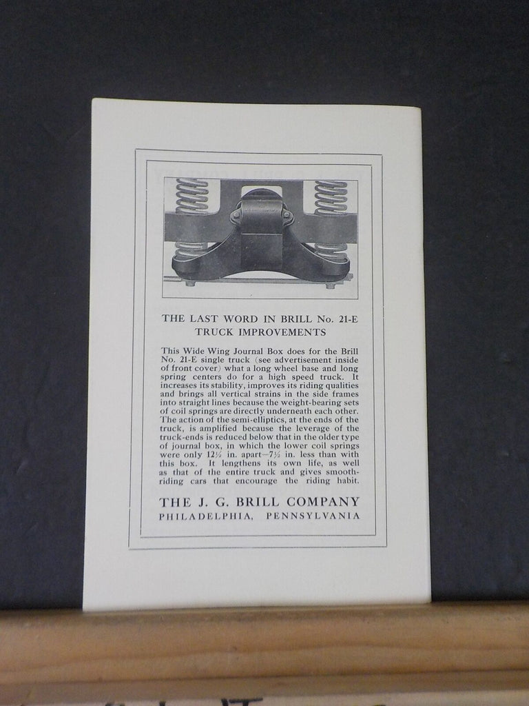Brill Magazine 1913 April electric railway rolling stock single truck ...