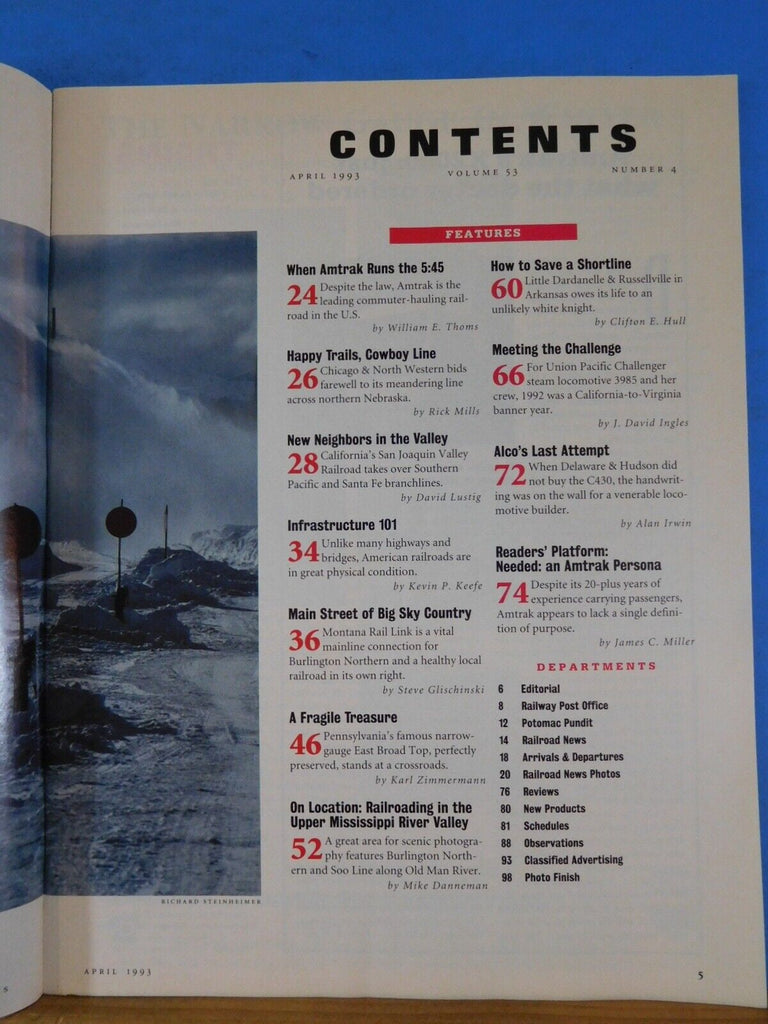 Trains Magazine 1993 April Main street of Big Sky Country Trains of Up ...