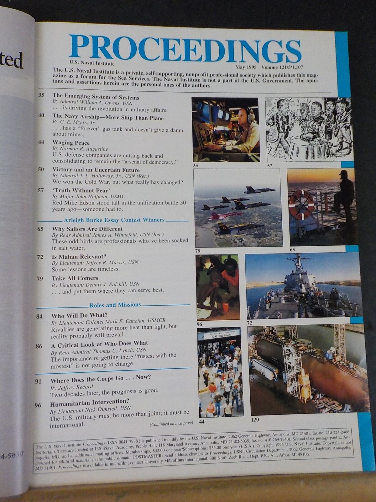 Proceedings Magazine US Naval Institute 1995 May Naval Review Issue ...