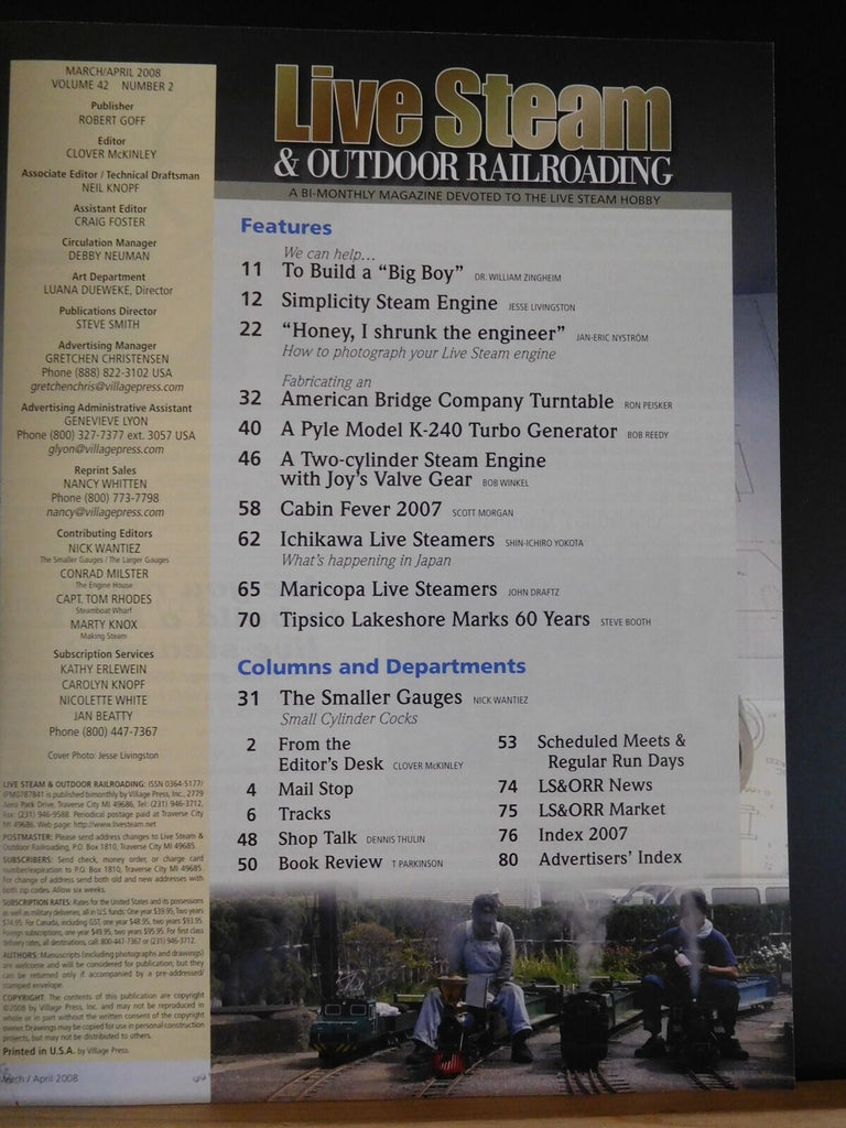 Live Steam Magazine 2008 March April & Outdoor Railroading Pyle model ...