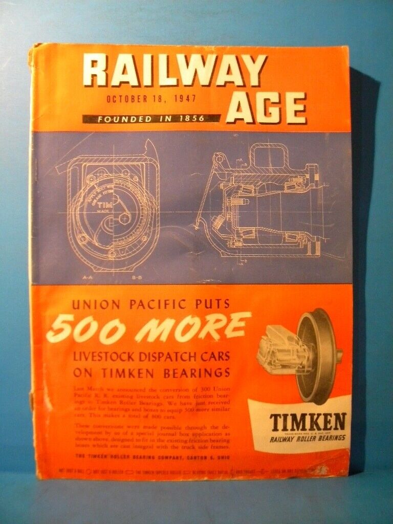 Railway Age 1947 October 18 Timken Used by Union Pacific ...