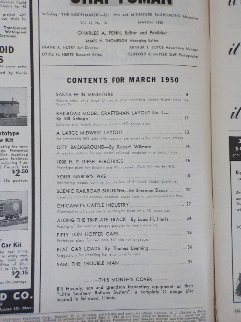 Railroad Model Craftsman Magazine 1950 March Chicago Transportation Ce ...