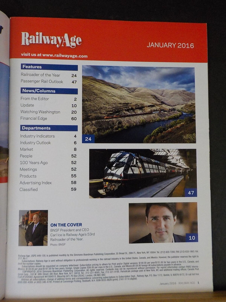 Railway Age 2016 January BNSF Carl Ice Passenger railcar market at a g ...