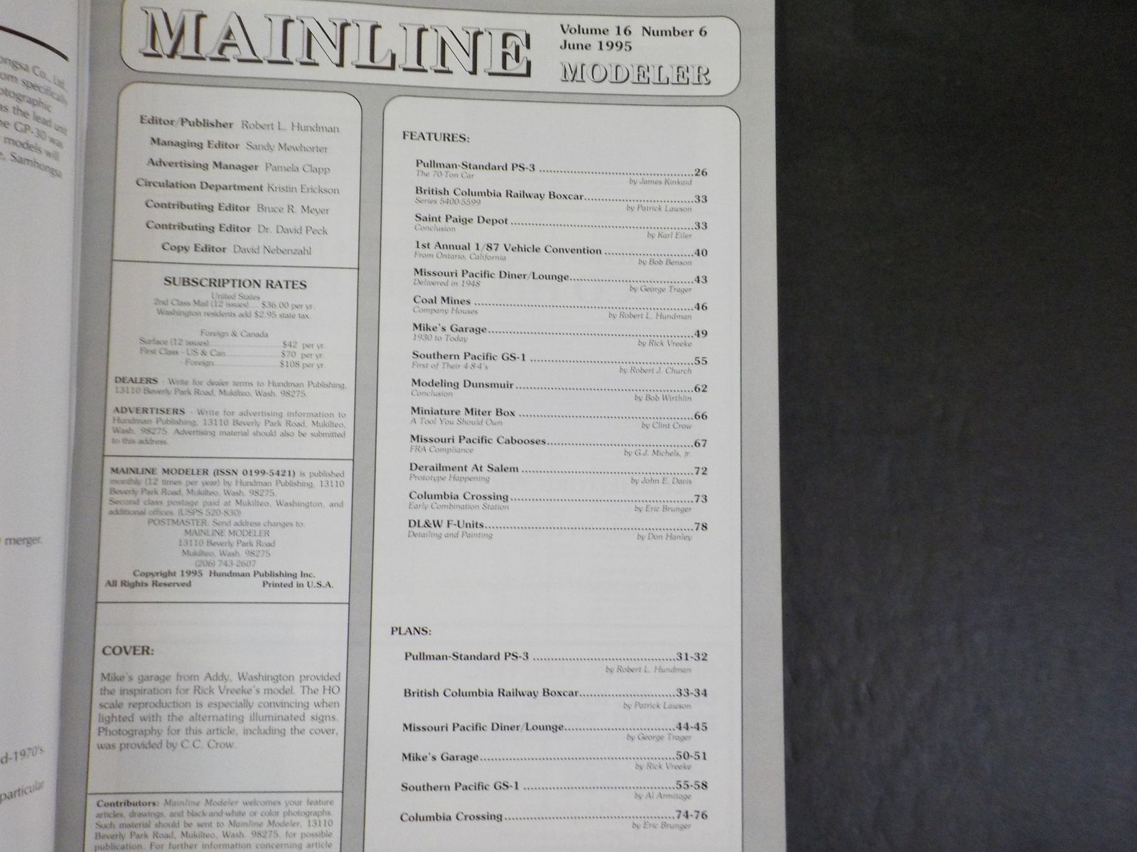 Mainline Modeler 1995 June Pullman Standard PS-3 Saint Paige depot MP ...