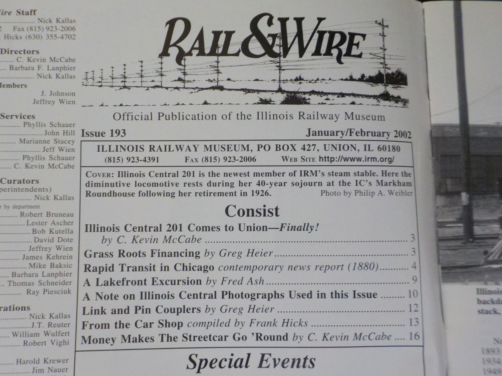 Rail & Wire #193 Jan/Feb 2002 Illinois Railway Museum – RailroadTreasures