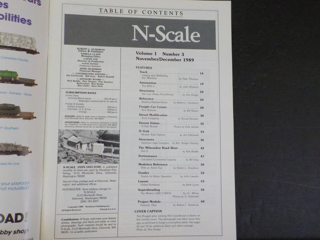 N Scale Magazine 1989 November December Superdetailing Module Grades ...