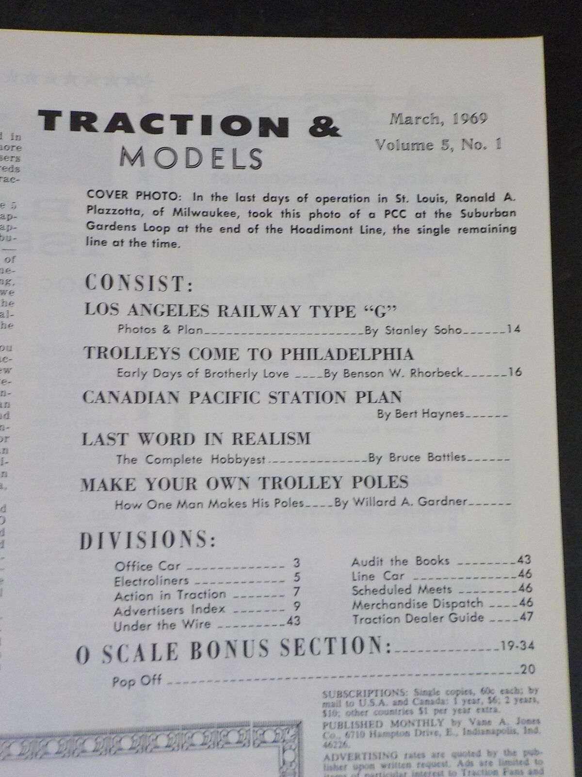 Traction & Models 1969 March Los Angeles Philadelphia Trolley Poles CP ...