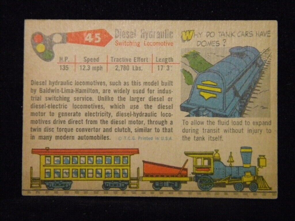 TCG Trading Card 45 Diesel Hydraulic Switching Locomotive Railroad Tra ...