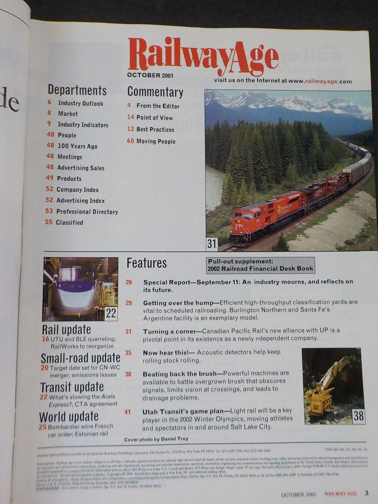 Railway Age 2001 October CP Rail turns into a corner – RailroadTreasures