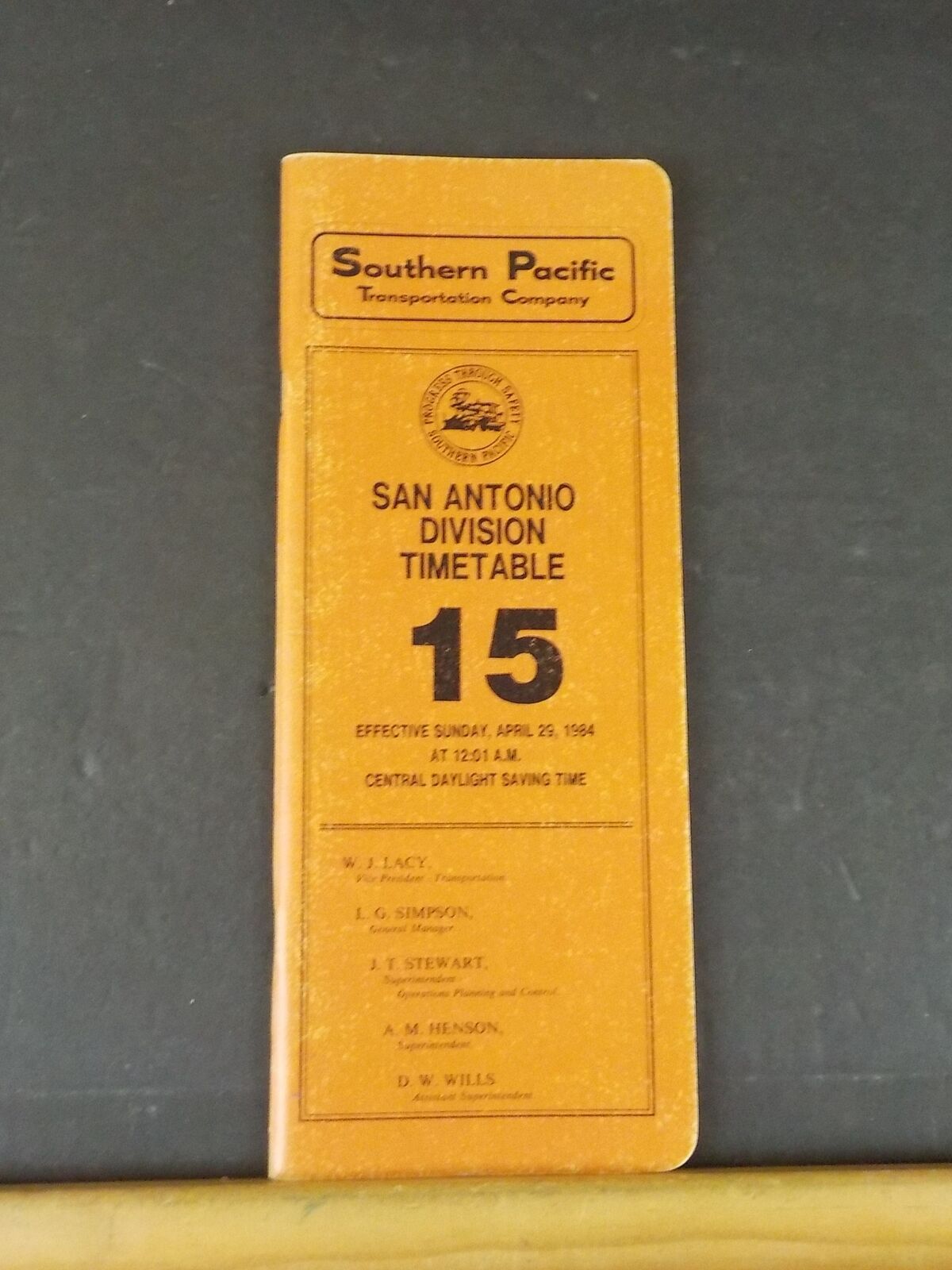 Southern Pacific Transportation Co Employee Timetable San Antonia Div ...