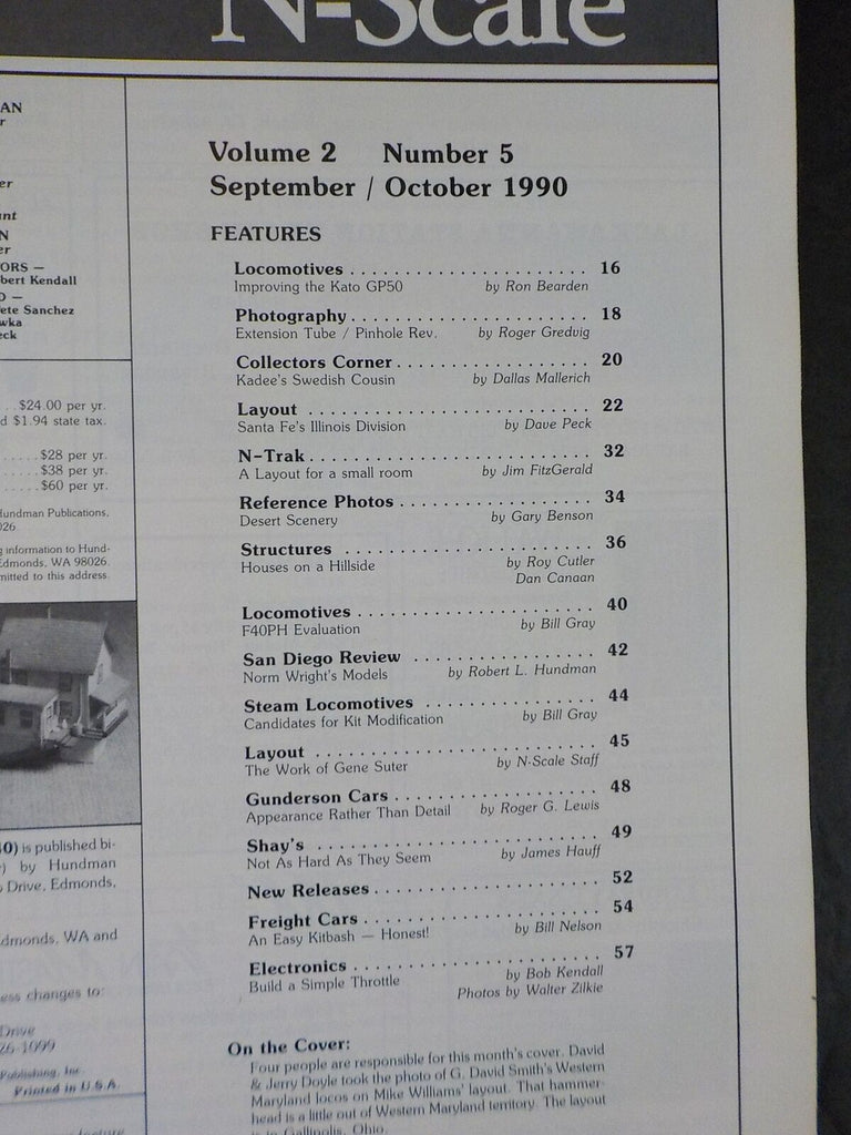 N Scale Magazine 1990 September October Freight Cars Shays Desert ...