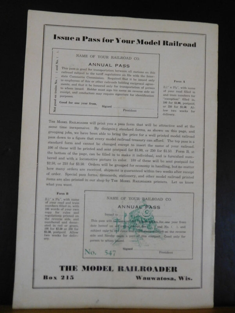 Model Railroader Magazine 1935 March HO gauge cowcatcher ...