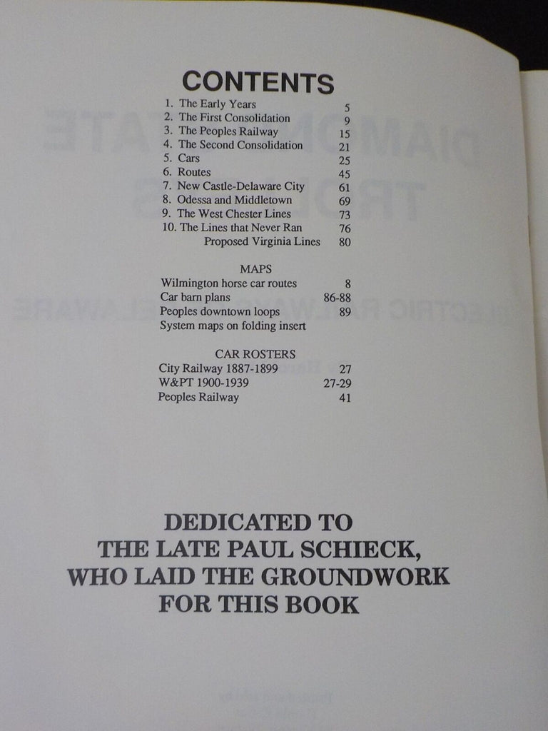 Diamond State Trolleys Electric Railways of Delaware by Harold E. Cox ...