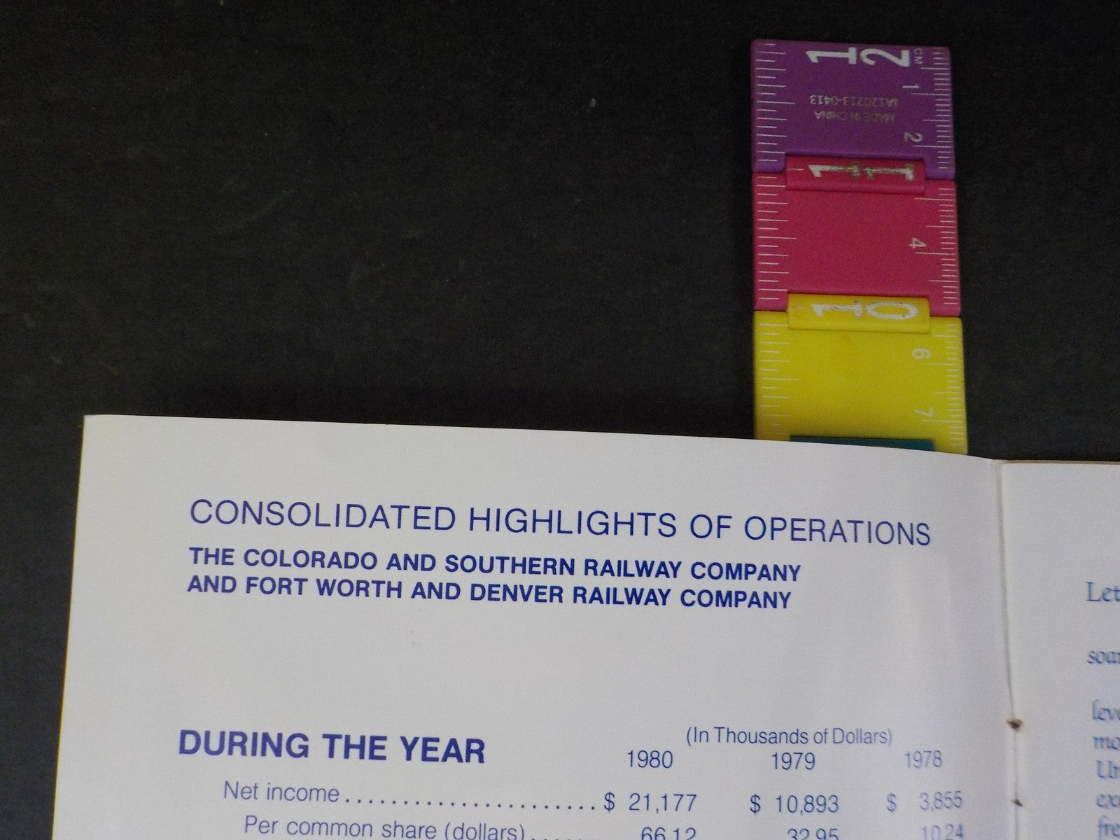 Colorado and Southern Railway Company Annual Report 1980 ...