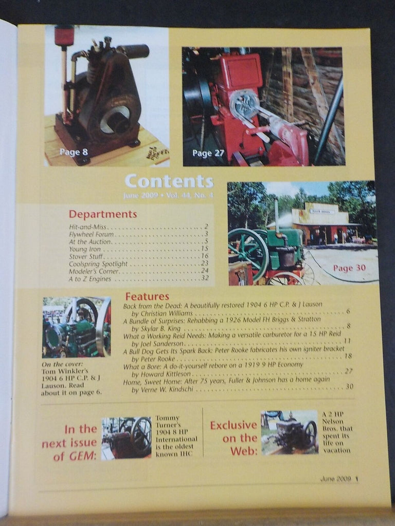 Gas Engine Magazine 2009 June 1919 9hp Economy 15hp Reid Fuller & John ...