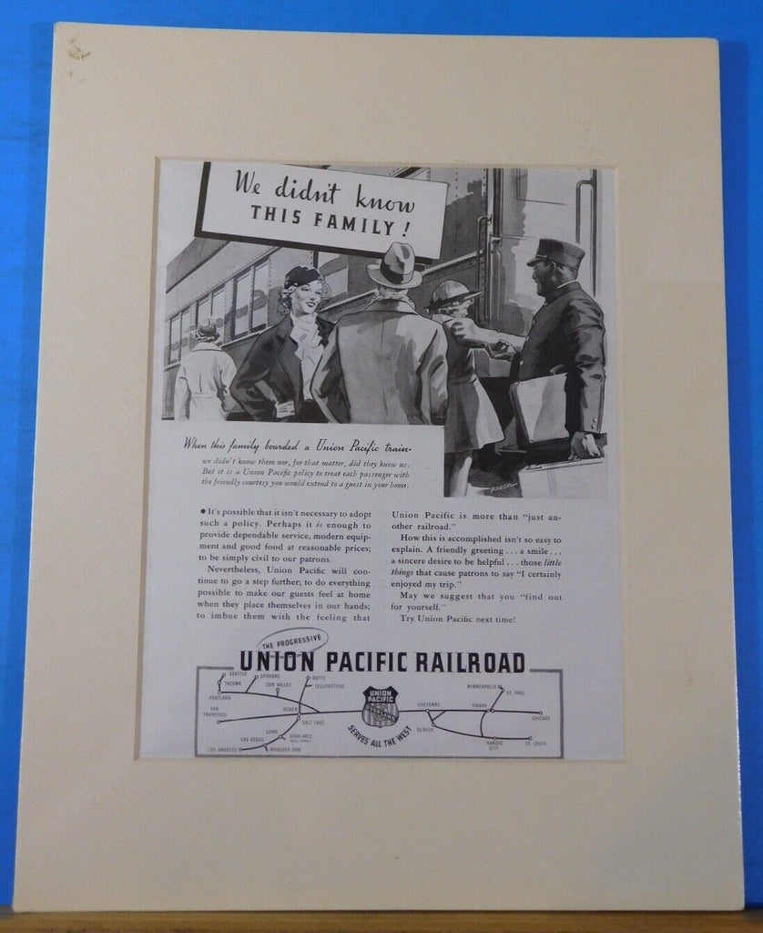 Ads Union Pacific Railroad Advertisement 14 x 11 1938 With mat ...