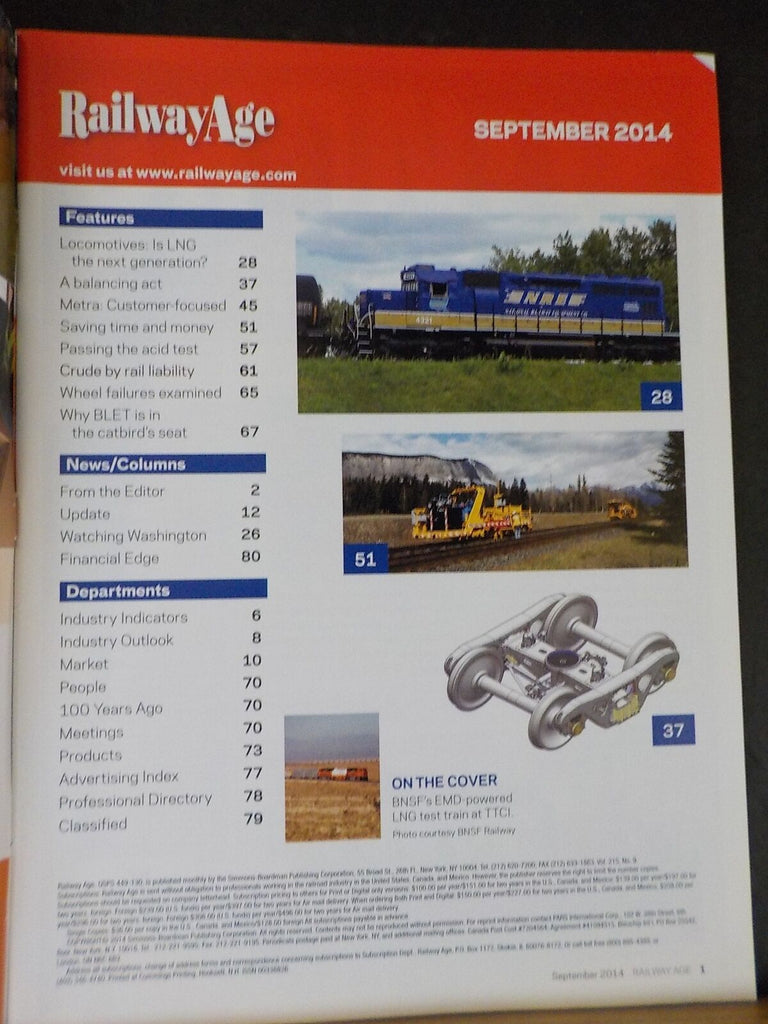 Railway Age 2014 September Locomotives: is LNG the next generation ...