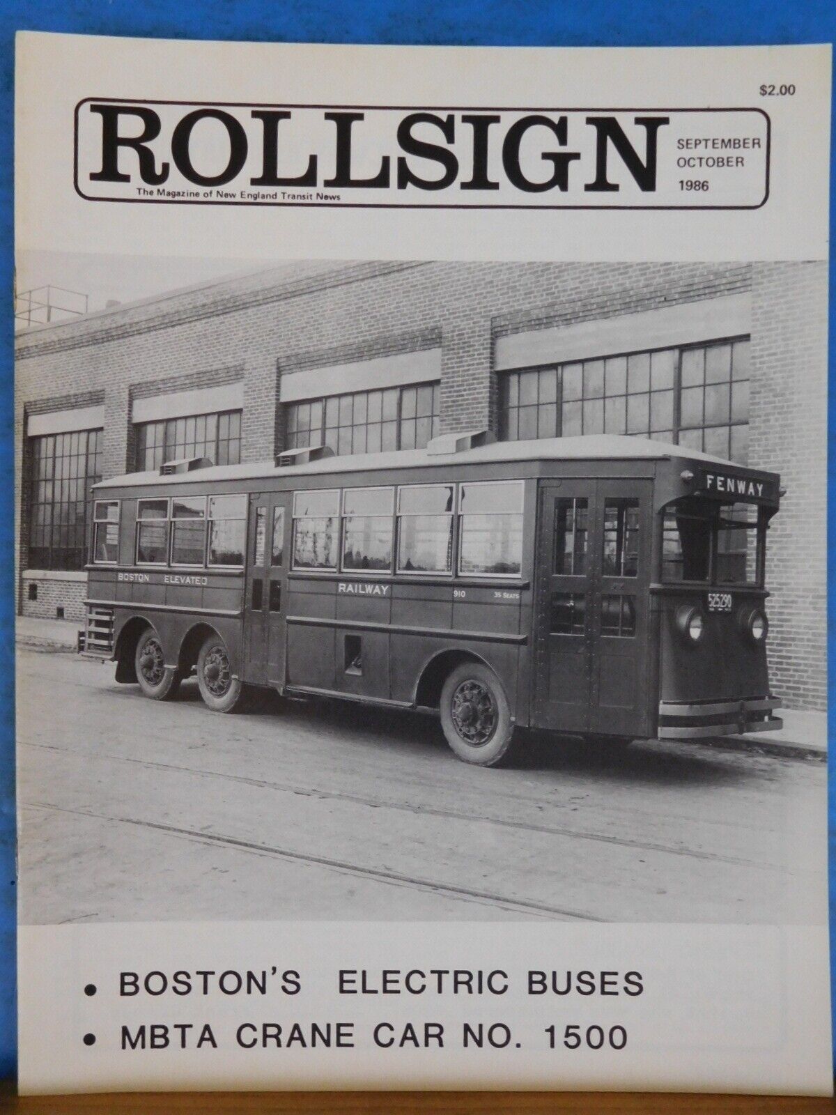 Rollsign Magazine of New England Transit News 1986 September October C ...