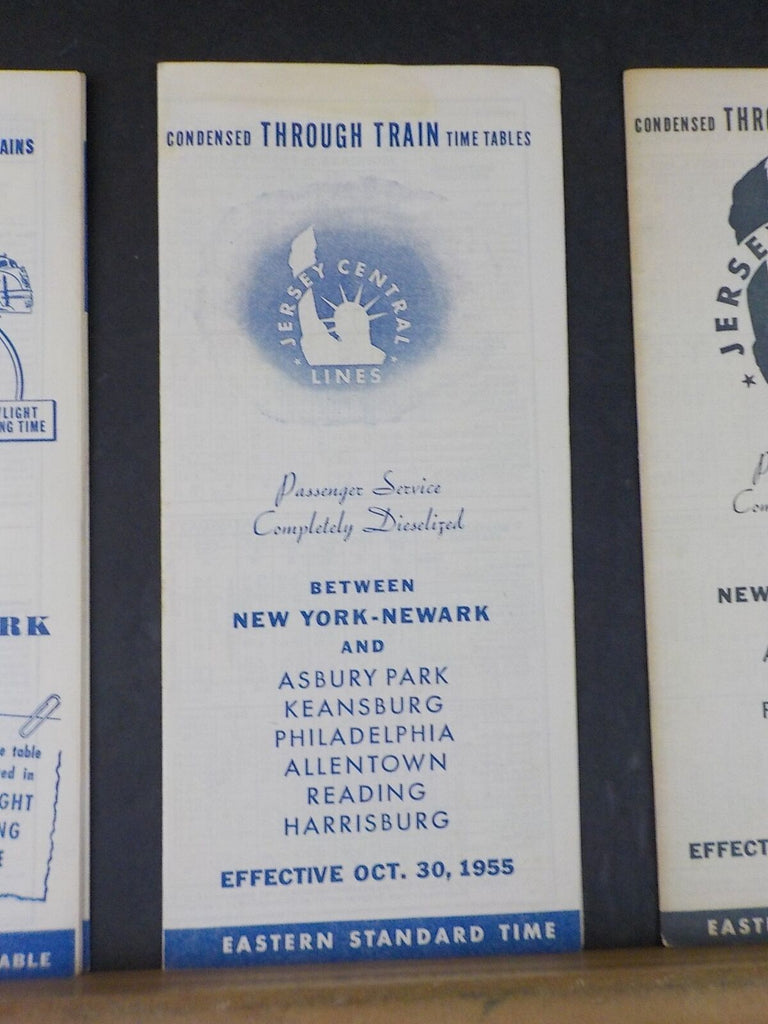 Jersey Central Lines Timetable Lot of 3 1951 1955 1957 – RailroadTreasures