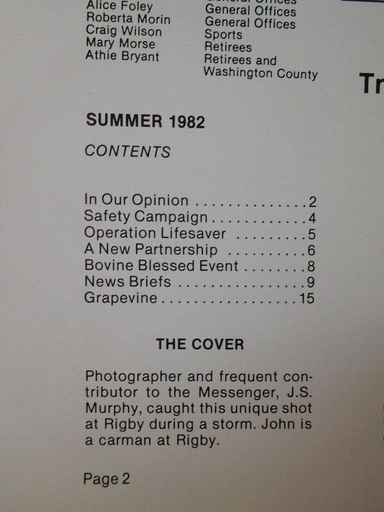 Maine Central Messenger 1982 Summer Equity Safety Partnership ...