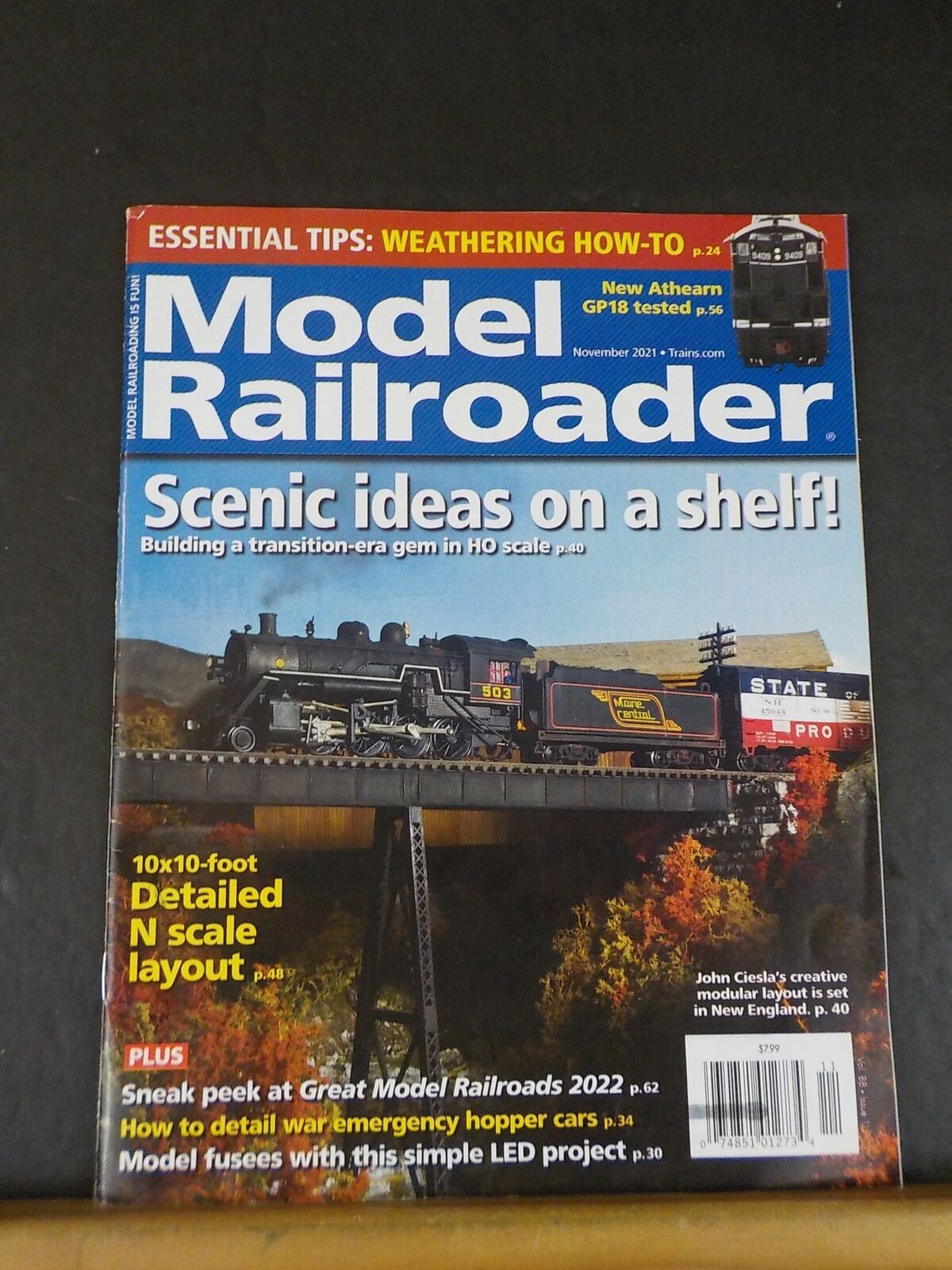 Model Railroader 2021 November Scenic Ideas on a Shelf Detail war emer – RailroadTreasures