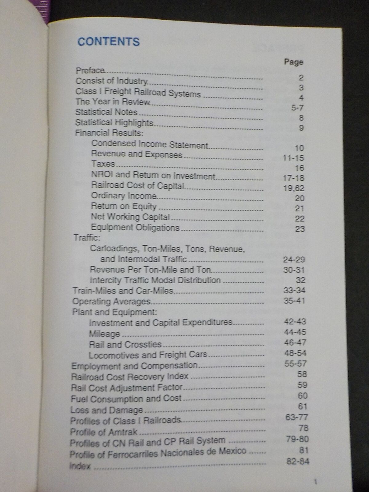 Railroad Facts 1994 Edition Traffic Train-Miles and Car-Miles ...