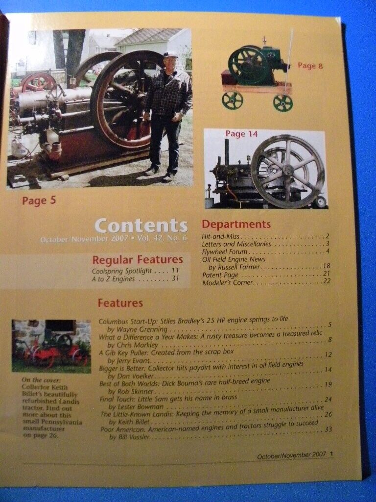 Gas Engine Magazine 2007 October November Stiles Bradley fires up his ...