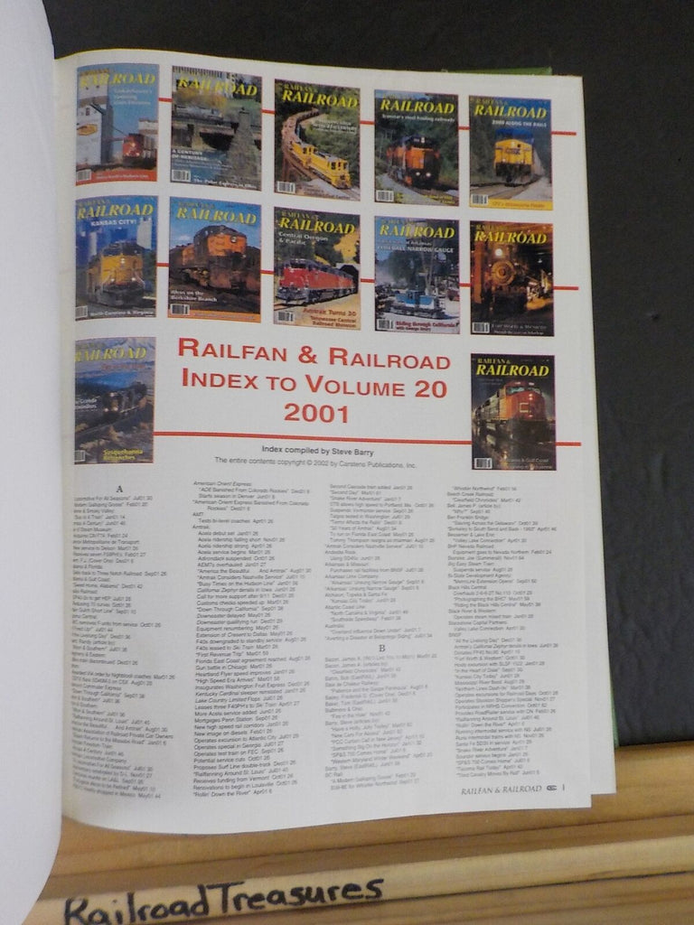 Railfan & Railroad Magazine Bound Volume 20 January - December 2001 Gr ...