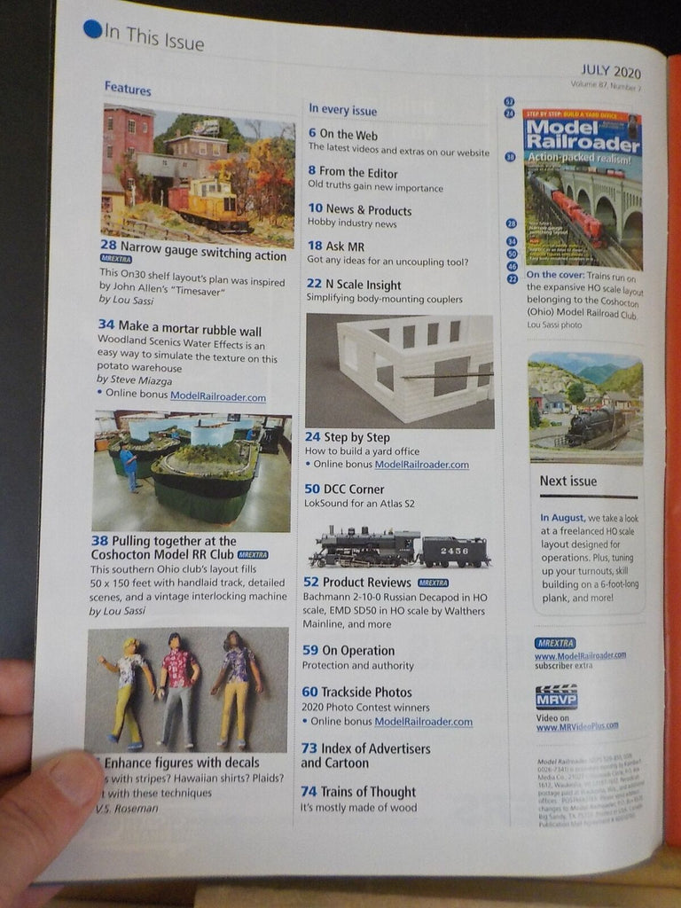 Model Railroader Magazine 2020 July Action packed realism Build a yard ...